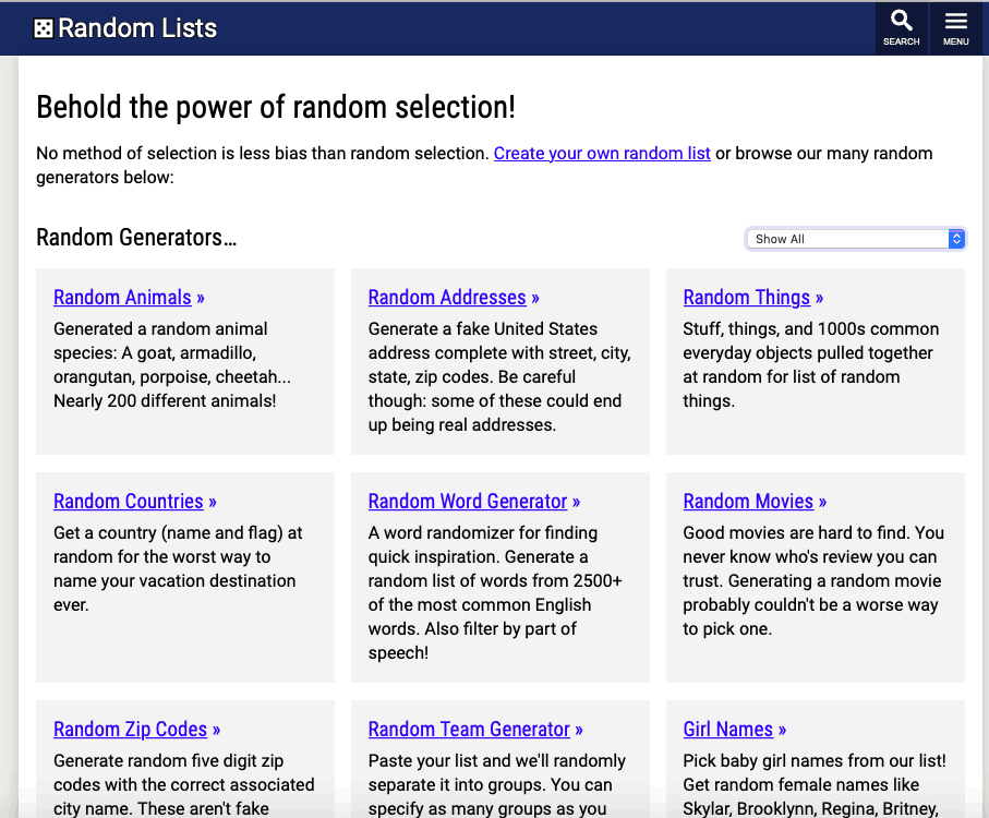 Random Name List Generator Gastbetter